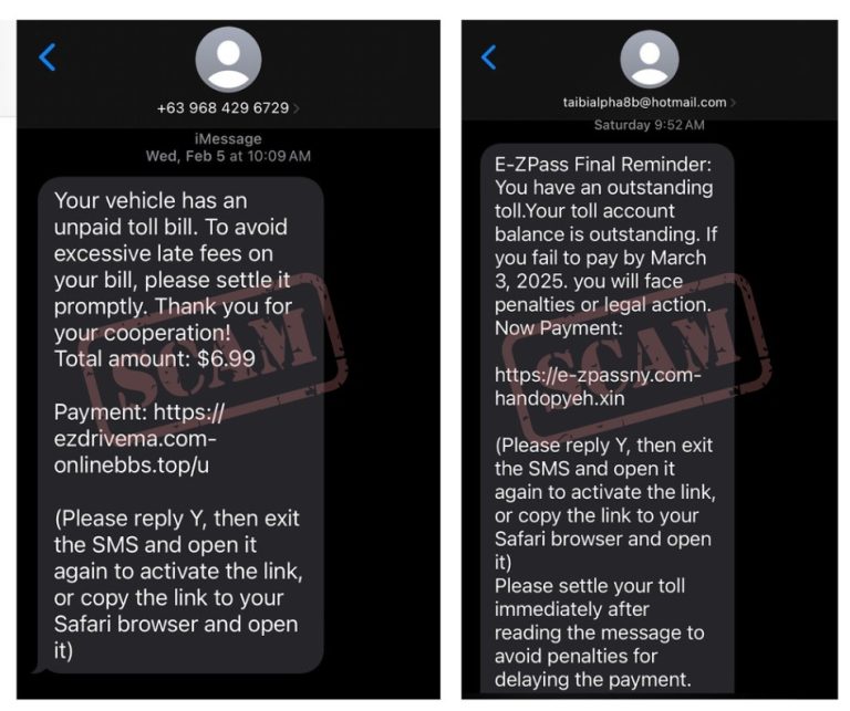 Spot and Avoid EZPass Toll Payment Scams - 911Cyber